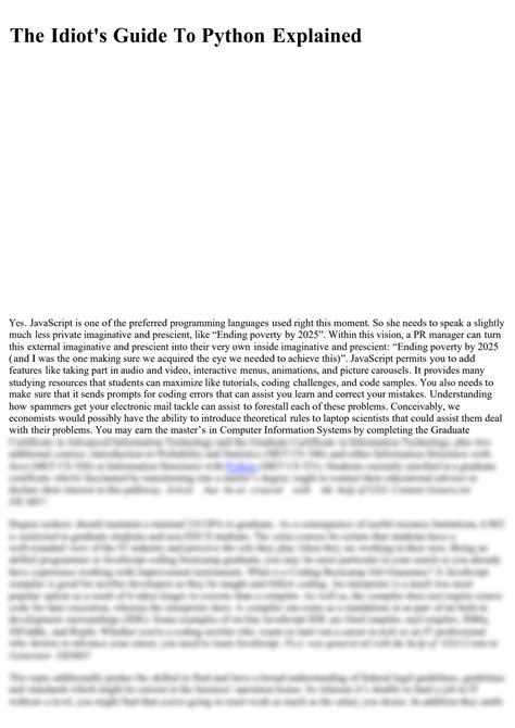 Solution The Idiot S Guide To Python Explained Studypool