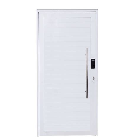 Porta Lambril De Alumínio Branco Com Puxador Com Fechadura Digital