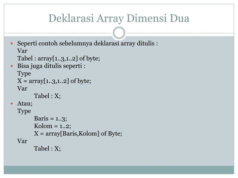 pengertian dari array dua dimensi dan array adalah salah satu sikap