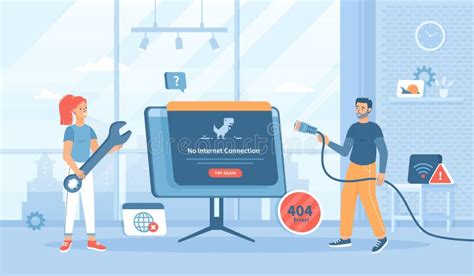 No Internet Connection Web Page Not Loading Offline Error No Wi Fi Signal The Network Cable