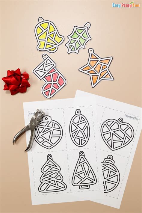 Printable Stained Glass Christmas Ornaments Easy Peasy And Fun