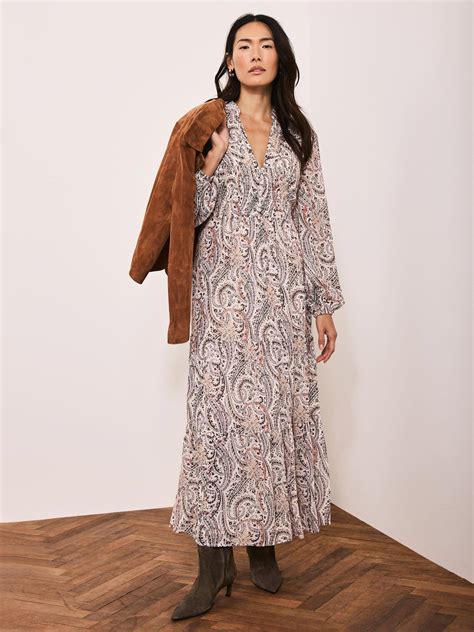 Mint Velvet Paisley Print Boho Maxi Dress Navymulti