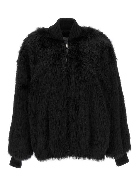 Nude Eco Fur Bomber Jacket Black Women 110300009
