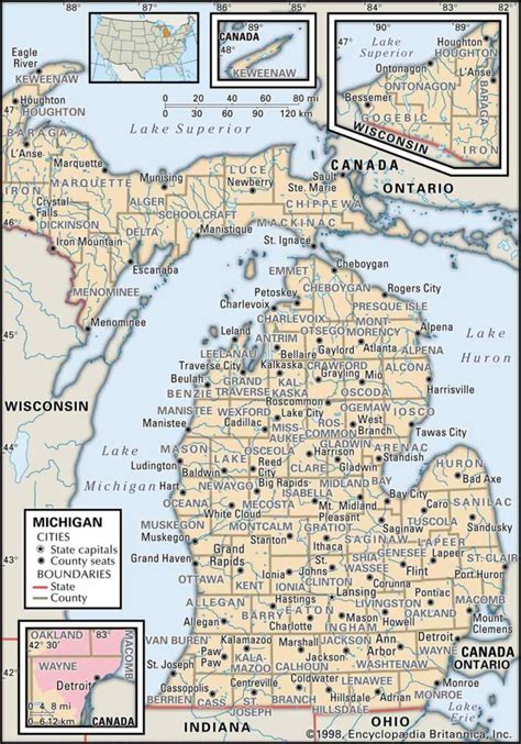 Old Historical City County And State Maps Of Michigan