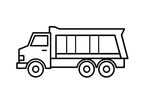 Simple Refined Tipper Truck Outline Offers Robust Style On White