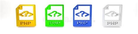 Colorful Php File Document Download Php Button Icon Isolated On White