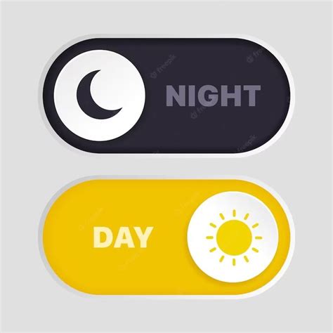 Toggle Switch Buttons Light And Dark Mode