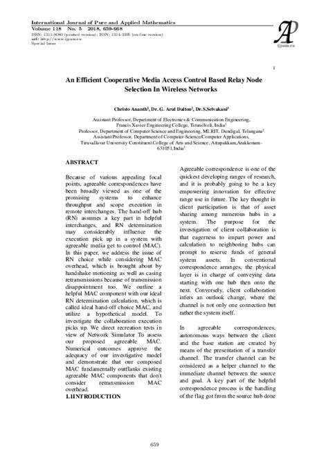 Pdf An Efficient Cooperative Media Access Control Based Relay Node
