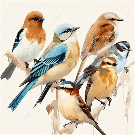 Different Kind Of Colorful Birds Illustration Generative Ai Photo