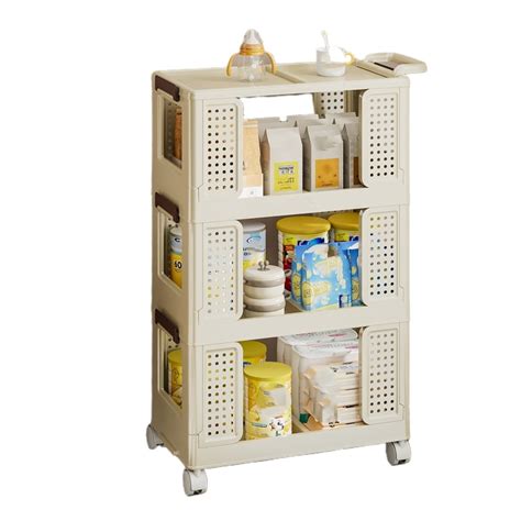 Rugerasy Rolling Storage Cart 3 Tier Multifunction Storage Organizer