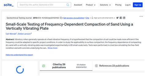 Small Scale Testing Of Frequency Dependent Compaction Of Sand Using A
