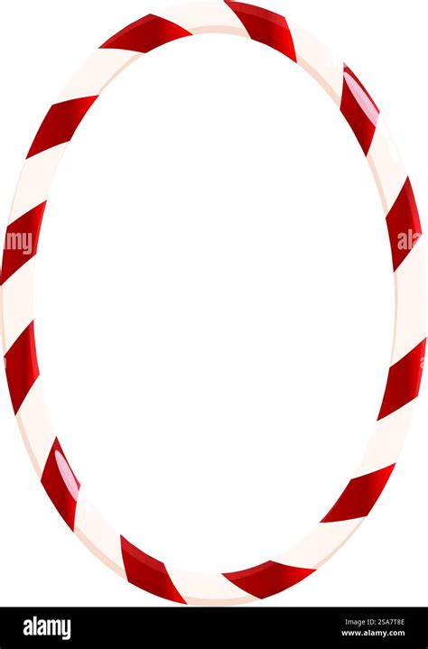 Christmas Candy Cane Forming A Circle With Copy Space On White
