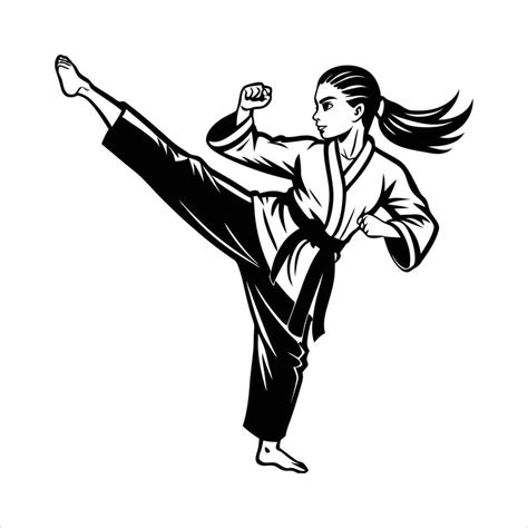 A Female Martial Artist 59555447 Vector Art At Vecteezy