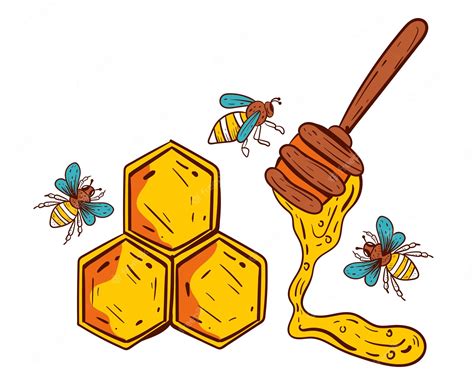 Premium Vector Honey Bee Honeycomb Flask Bottle Propolis Hive