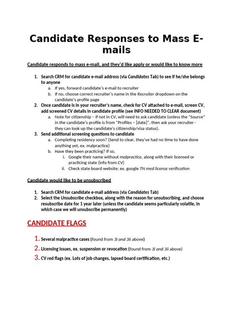 Mass E Mail Responses Training Pdf