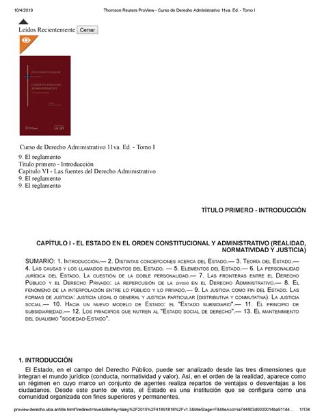 Cassagne Juan Carlos Curso De Derecho Administrativo Tomo I 11va