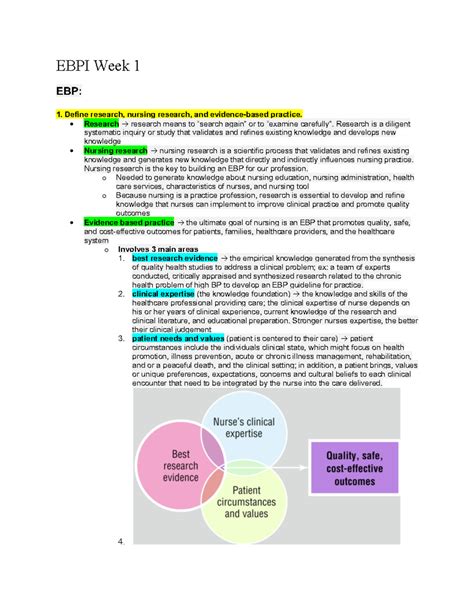 Ebpi Review 1 Evidenced Based Practice And Informatics Ebpi Week 1