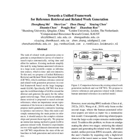 Towards A Unified Framework For Reference Retrieval And Related Work Generation Acl Anthology