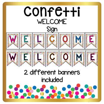 Confetti Welcome Banner Confetti Themed Banner Welcome Banner