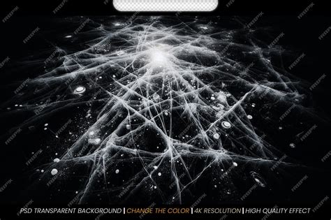 추상적인 자연 얼음 질감 얼어붙은 얼음 표면은 투명한 배경에 얼어 붙은 물을 균열시니다 프리미엄 Ai 생성 Psd