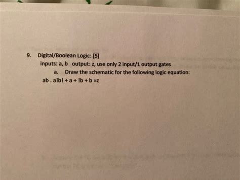 Solved Digital Boolean Logic Inputs A B Output Chegg
