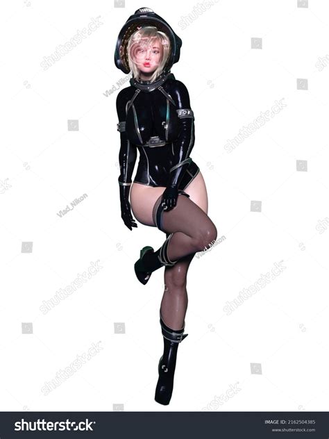 3d Render Sexy Anime Space Astronaut Stock Illustration 2162504385