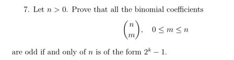 Solved Let N O Prove That All The Binomial Chegg