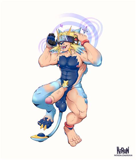 Rule 34 Anthro Balls Blue Body Blue Fur Body Hair Chest Hair Claws Clothing Drone Dronesuit