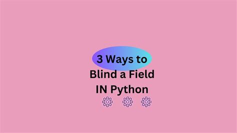 3 Ways To Blind Masking A Field In Python Srinimf