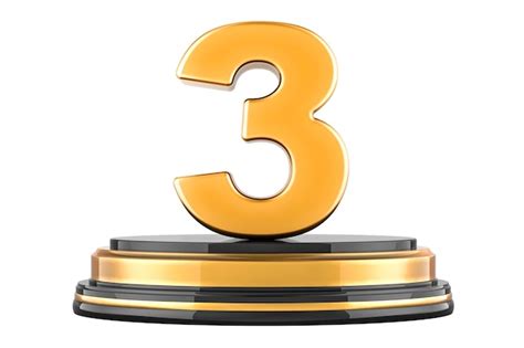 Premium Photo | Golden 3 three on the podium award concept 3d rendering