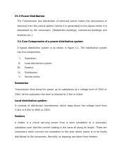 Understanding Power Distribution Systems Components Course Hero