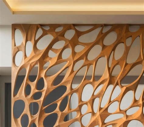 Modern Organic Wood Room Divider Panel For Living Room Or Open Space
