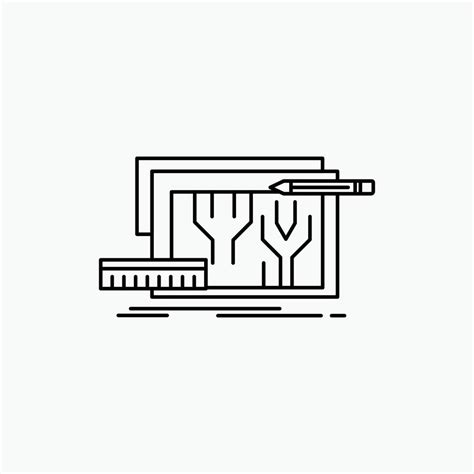 Architettura Planimetria Circuito Design Ingegneria Linea Icona Vettore Isolato