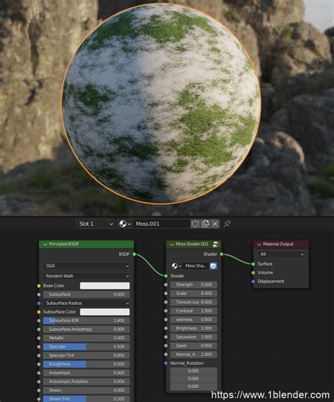 程序化苔藓着色器blender预设mossify procedural moss shader blender爱好者集结地