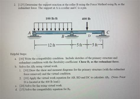 Solved 2 [125] Determine The Support Reaction At The Roller