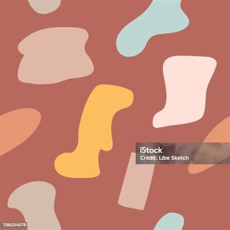 추상적인 현대적 매끄러운 패턴 손으로 그린 다양한 둥근 모양 0명에 대한 스톡 벡터 아트 및 기타 이미지 0명 갈색 그래픽 프린트 Istock