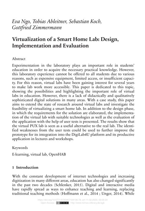 Pdf Virtualization Of A Smart Home Lab Design Implementation And