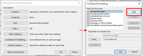 how to color code emails by message size in outlook