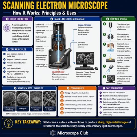 How A Scanning Electron Microscope Works Principles And Uses