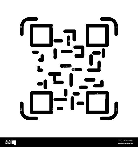 Qr Code Scanning Icon Linear Logo Mark Set Collection In Black And