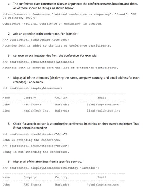 Solved Problem 4 Python Class For Conference Attendees 5