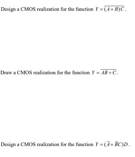 Solved Design A CMOS Realization For The Function Y A Chegg