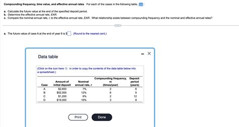 Solved Compounding Frequency Time Value And Effective