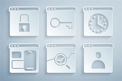 주식 시장 브라우저 창 개발자 프로그래밍 코드 계정 화면 만들기 Ssl 및 아이콘 보안으로 웹 사이트를 설정합니다 벡터 3차원 형태에 대한 스톡 벡터 아트 및