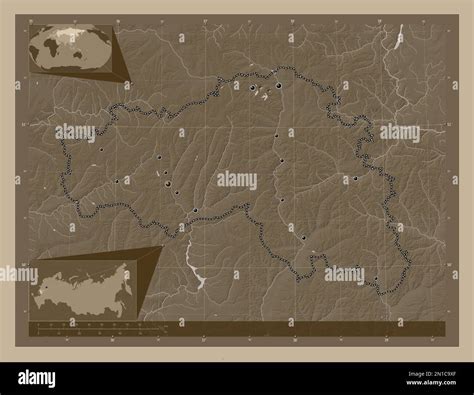 Belgorod Region Of Russia Elevation Map Colored In Sepia Tones With Lakes And Rivers