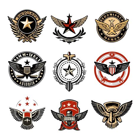 Premium Vector Vintage Military Labels Set Army Badge Set