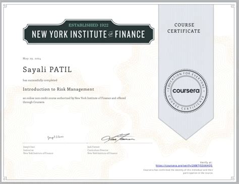 Sayali Patil On Linkedin Riskmanagement Coursera
