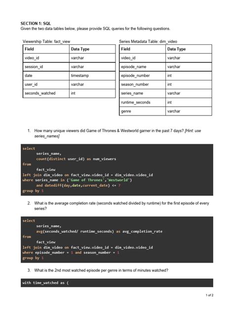 Product Analytics Interview Technical Evaluation Qanda Pdf Table