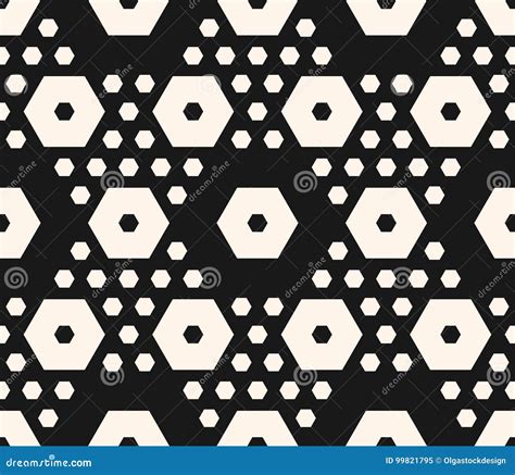Vector Geometric Seamless Pattern With Different Sized Hexagons Stock Vector Illustration Of