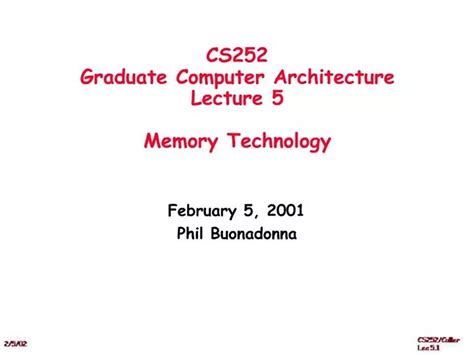 Ppt Cs252 Graduate Computer Architecture Lecture 5 Memory Technology
